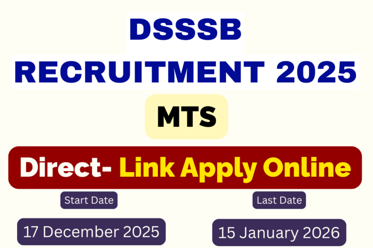 DSSSB MTS Recruitment 2025 Apply Online - SARKARI RESULT